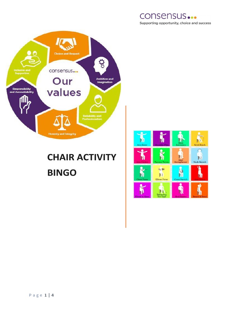 Chair Activity Bingo Consensus Support | PDF