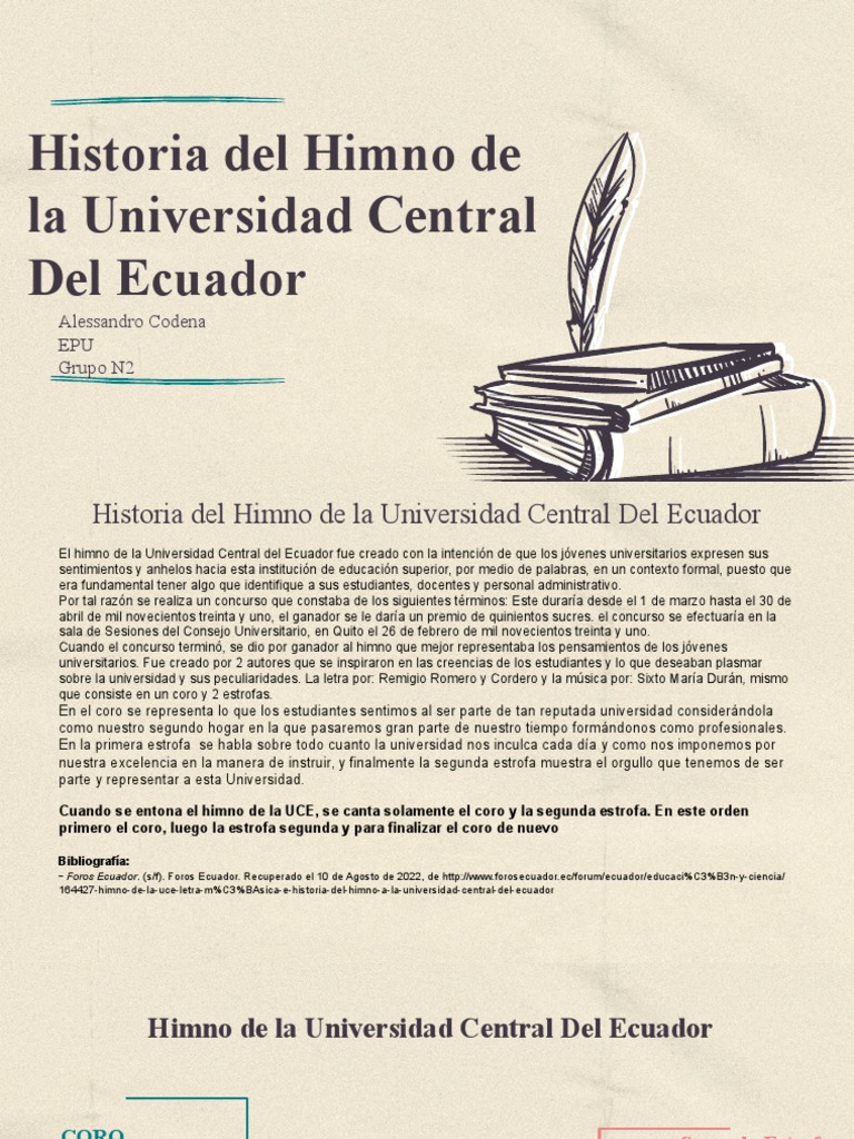 Historia Himno UCE Alessandro Codena | PDF