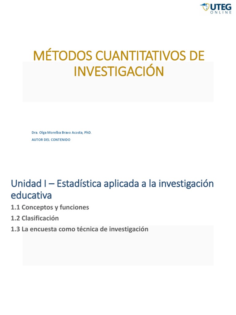 Edu m13 Met - Cuant - Inv U1 - PDF | PDF | Estadísticas | Cuestionario