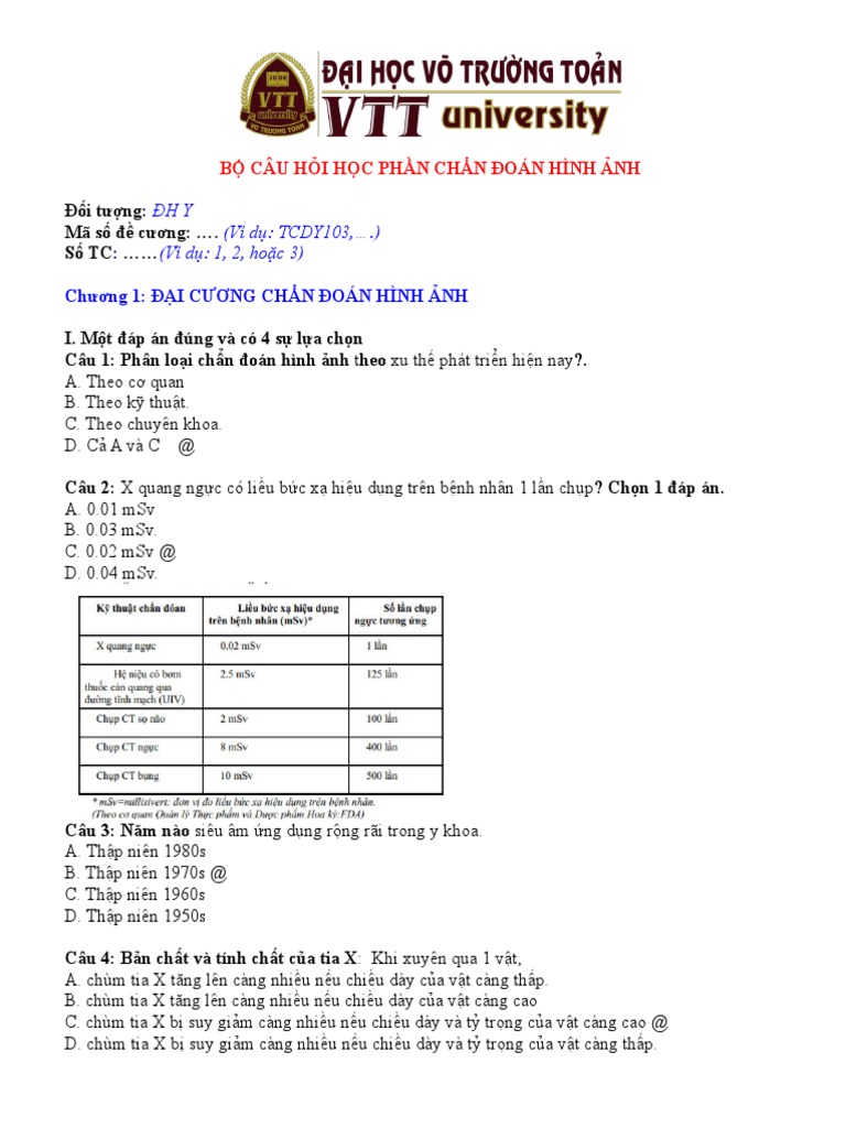 300 Cau Hoi CDHA Đã Chú Thích. | PDF