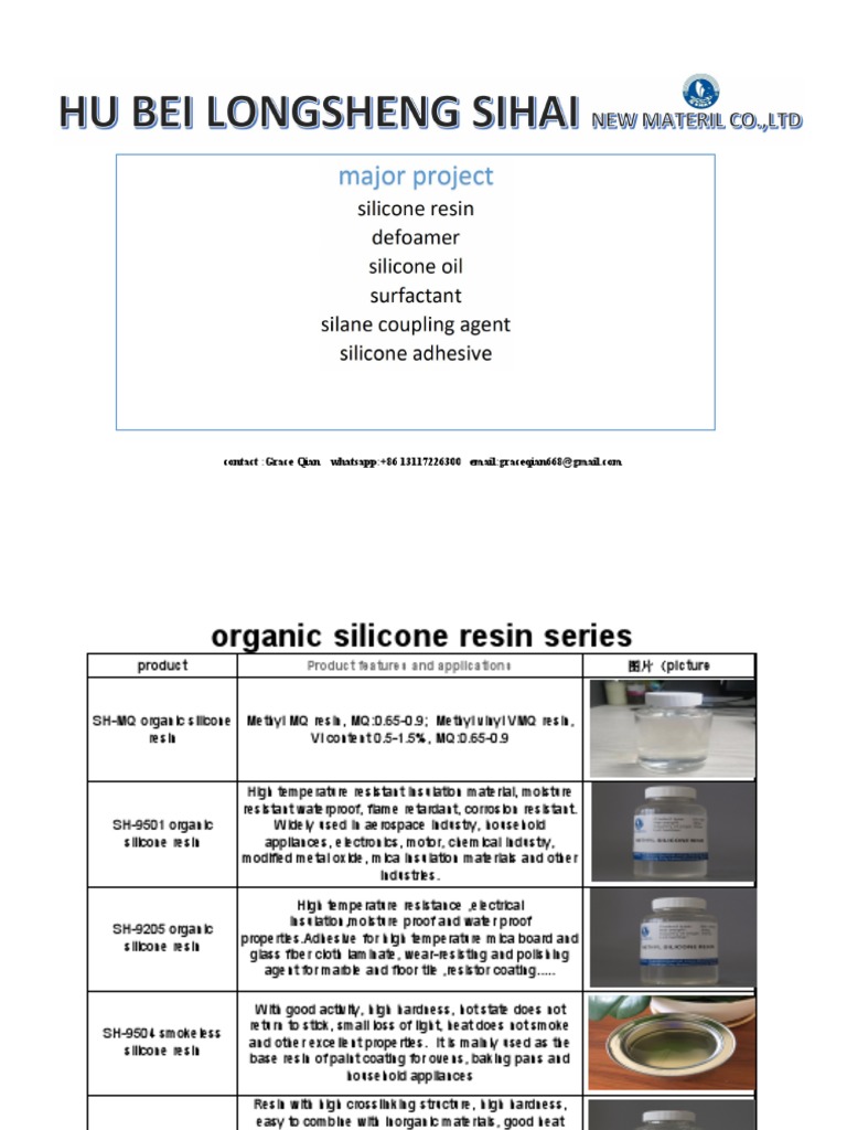 Catalogue of Hubei Longsheng Sihai | PDF | Paint | Silicone