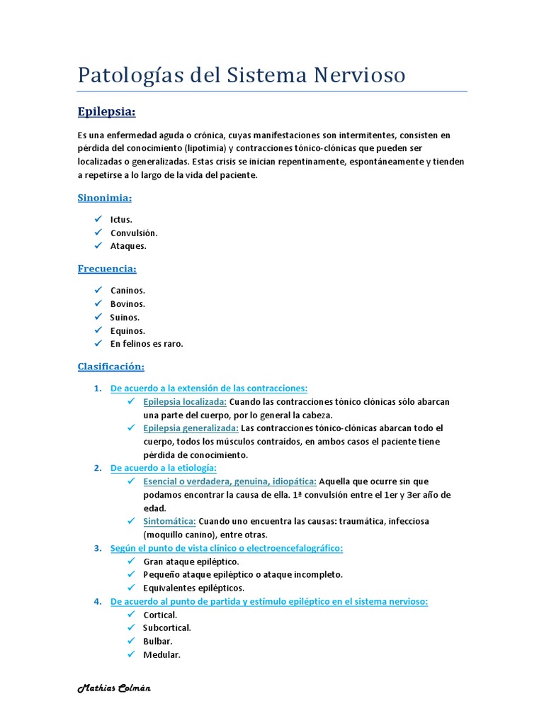 Patologías Del Sistema Nervioso | PDF | Relaciones personales, crianza ...