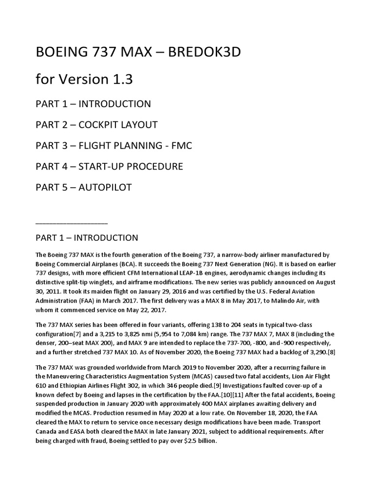 B737 MAX Manual | Download Free PDF | Aircraft | Aerospace Engineering
