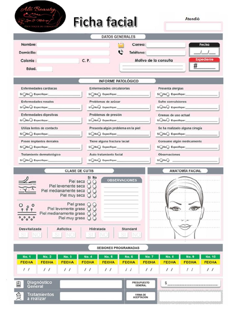 FICHA CLÃ - NICA - FACIAL Belint | PDF