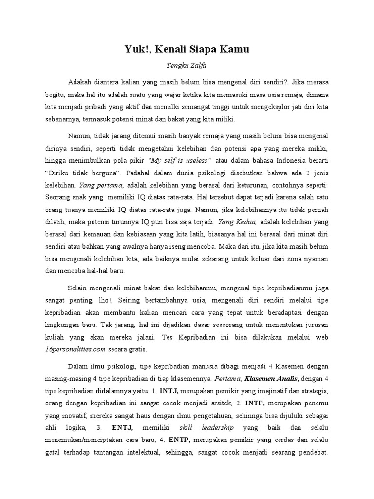 Yuk, Kenali Siapa Kamu | PDF