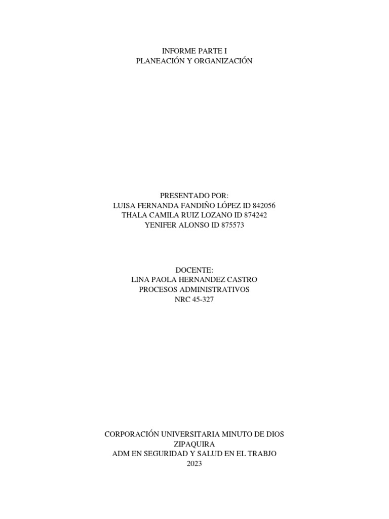 Informe Parte I | PDF | Planificación | Cliente