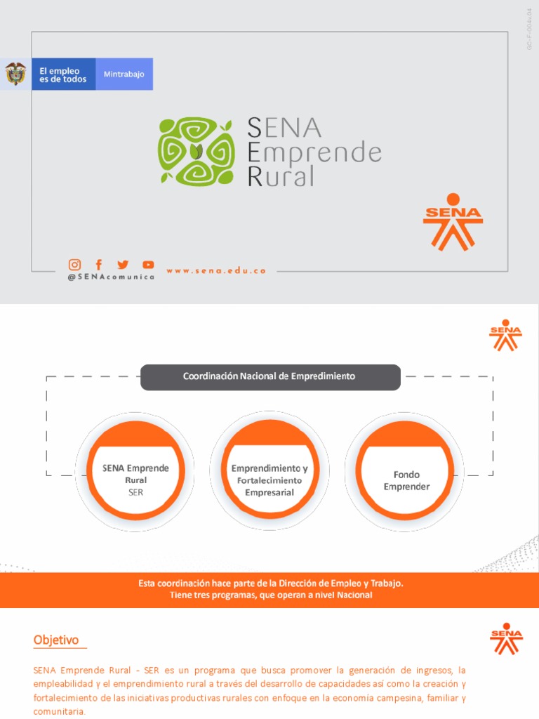 Presentación Programa SENA Emprende Rural - SER | PDF
