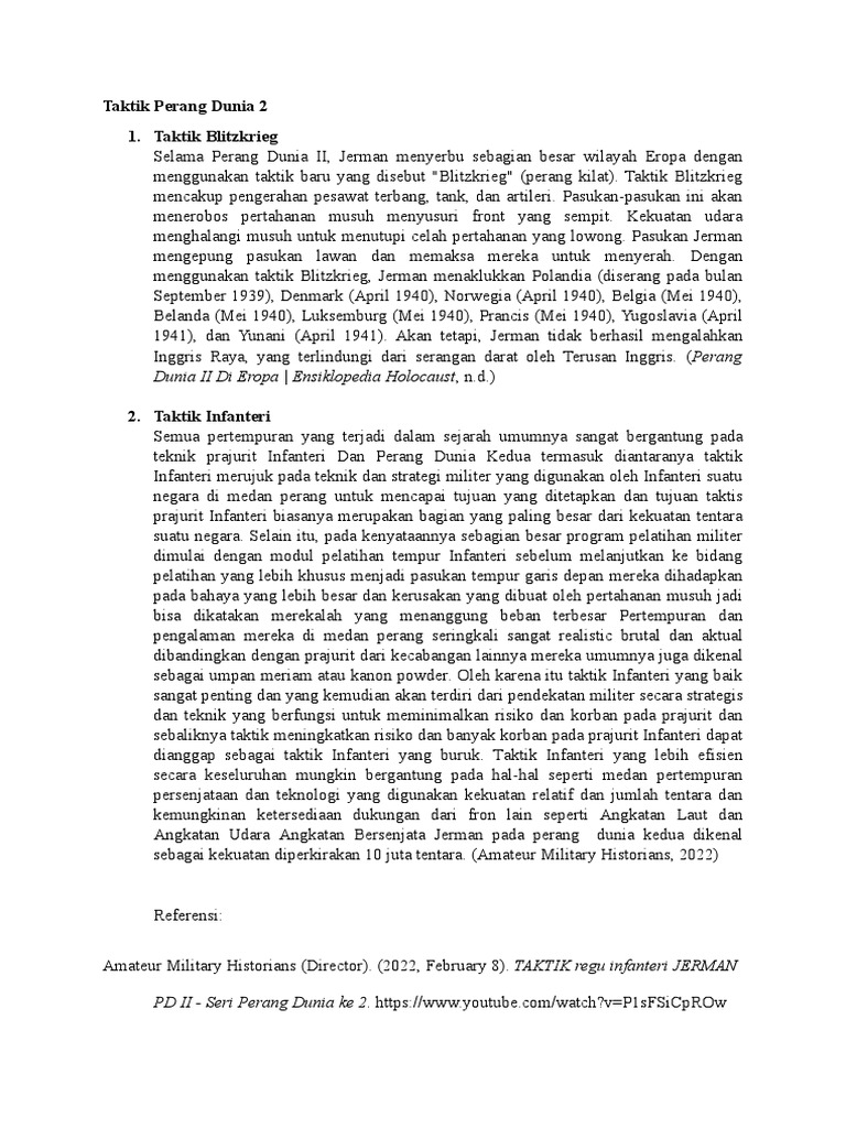 Taktik Perang Dunia 2 | PDF | Politik | Perjalanan