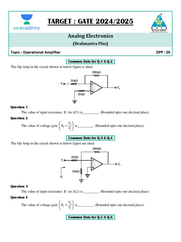 Analog Electronics DPP-5 (24-25) | PDF | Teaching Methods & Materials