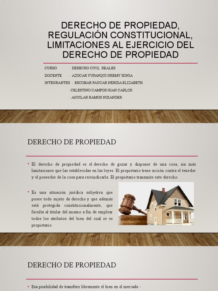 Derecho de Propiedad - Derecho Civil Reales 1 | PDF | Propiedad ...