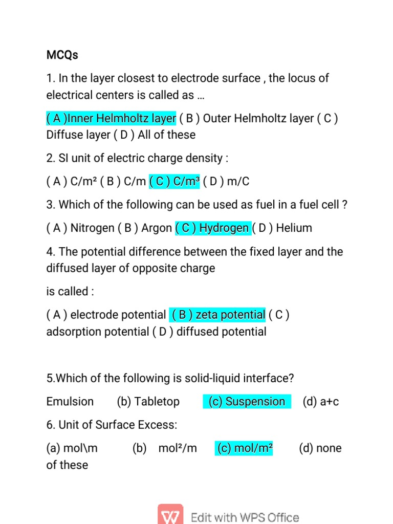 Physical Chemistry Paper | PDF