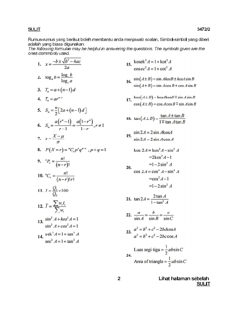 Rumus Kertas MT | PDF