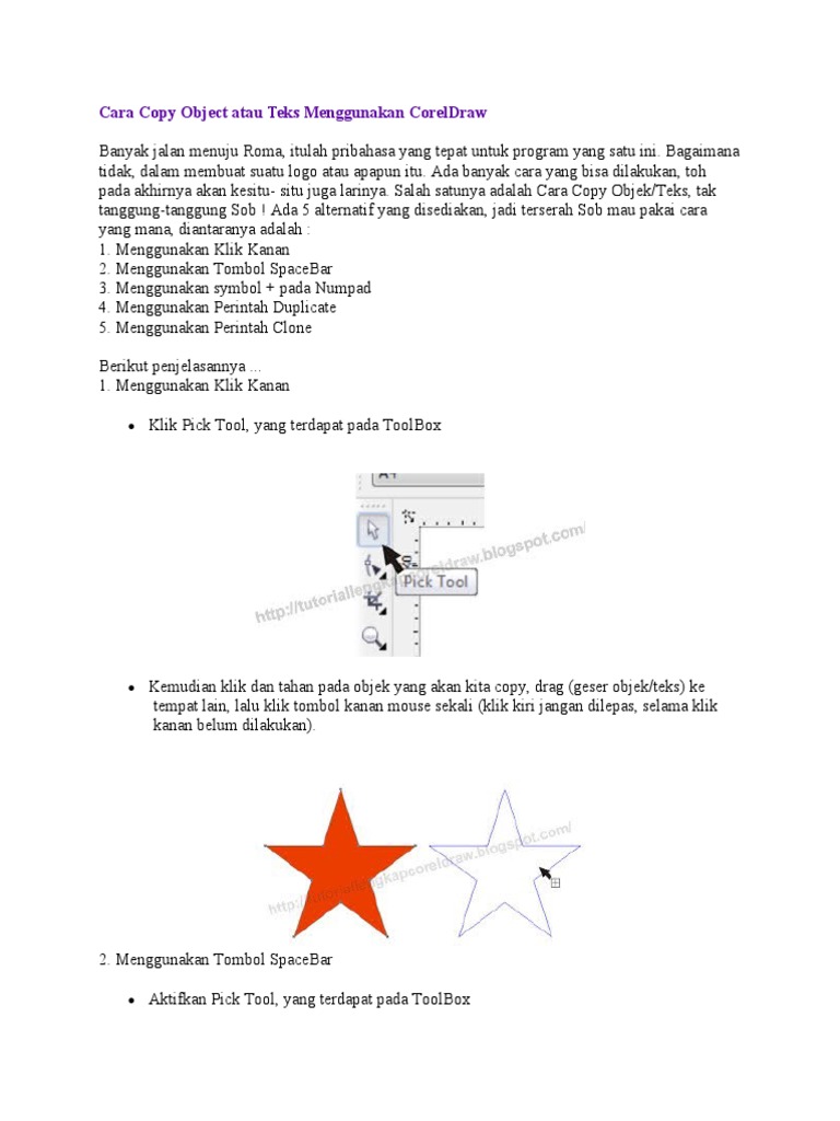 Cara Copy Object Atau Teks Menggunakan Coreldraw Pdf