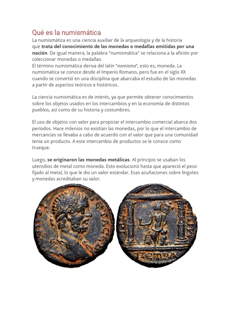 Qué Es La Numismática | PDF