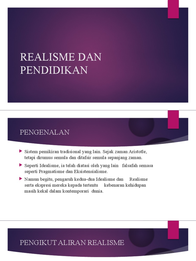 Aliran Realisme Dan Pendidikan | PDF