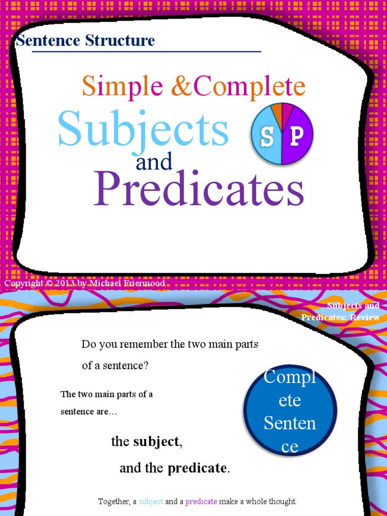Subjects and Predicates | PDF | Subject (Grammar) | Predicate (Grammar)