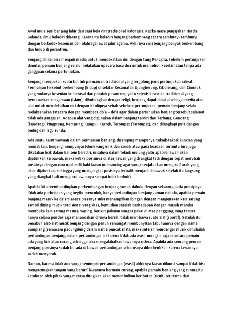 Benjang | PDF