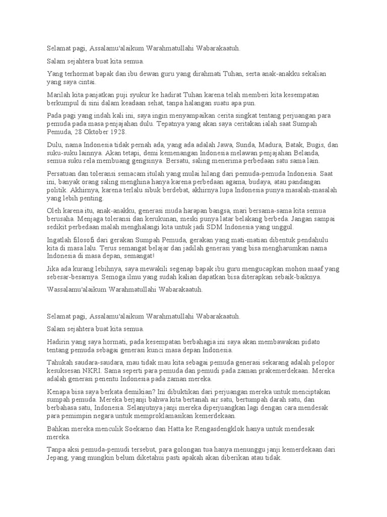 Teks Pidato Sumpah Pemuda | PDF