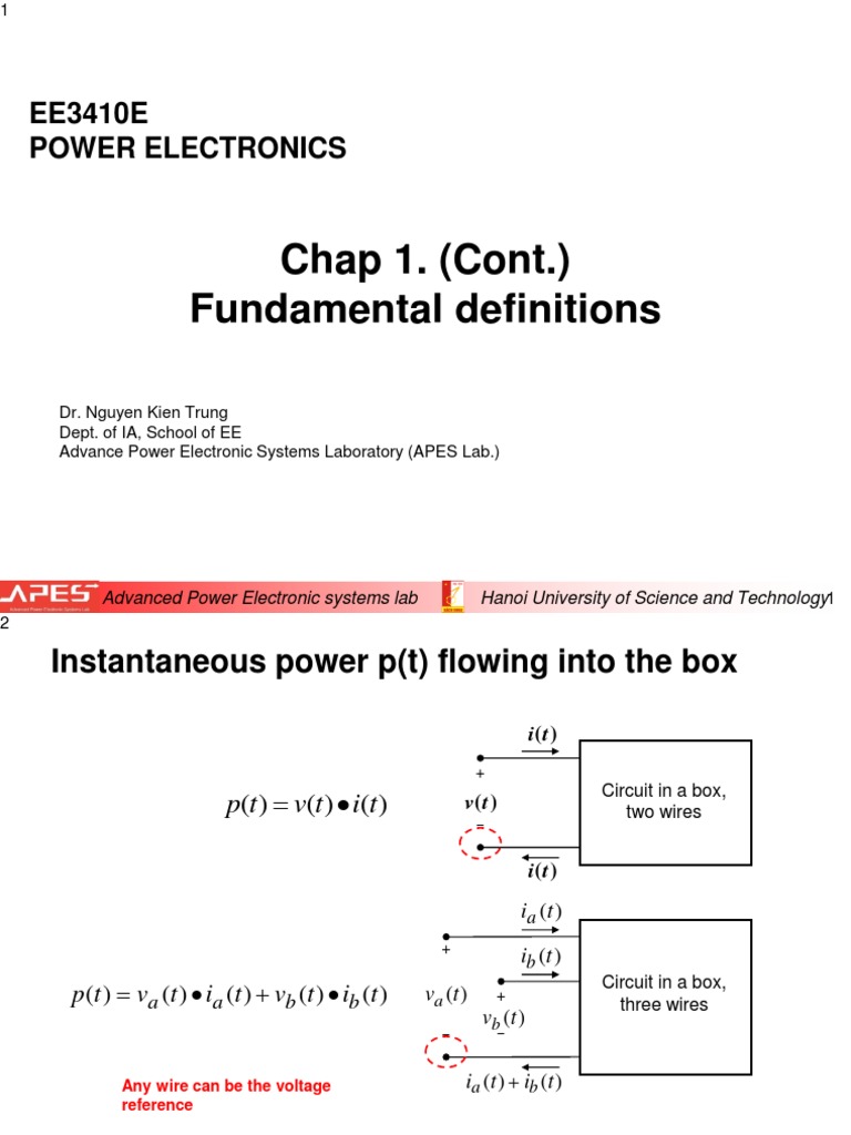 PE Chap 1.fundamental Definitions | PDF | Root Mean Square | Power Electronics