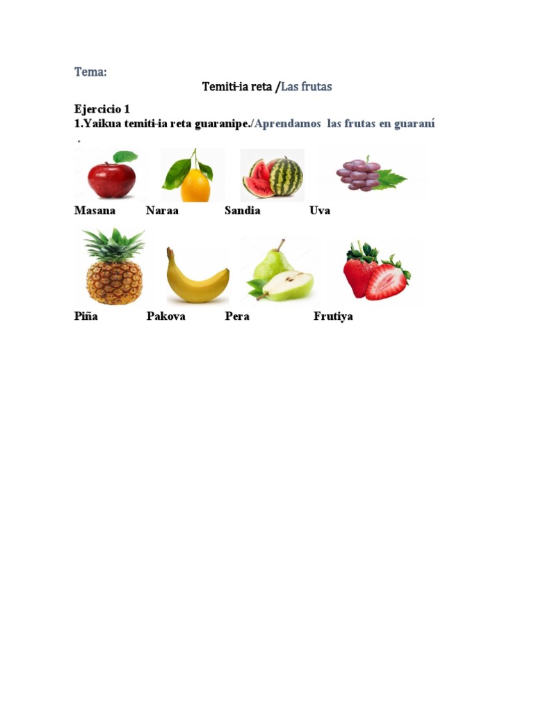 Las Frutas en Guarani | PDF