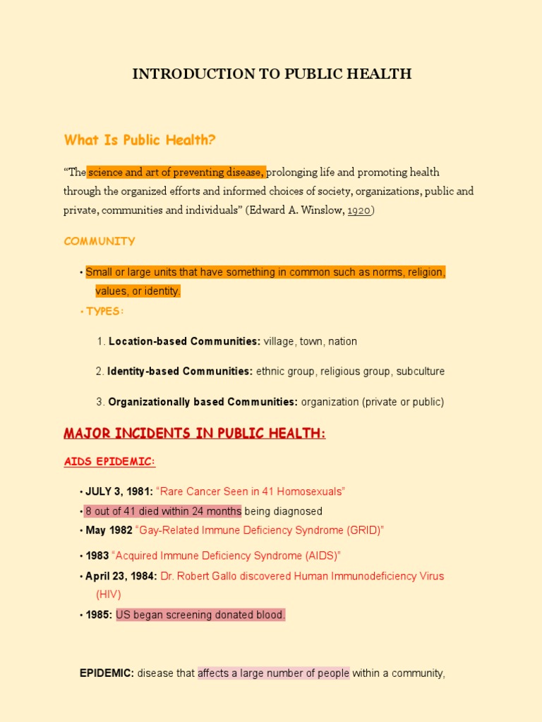 CPH Notes (Introduction To Public Health) | PDF CPH Notes (Introduction To Public Health) | PDF