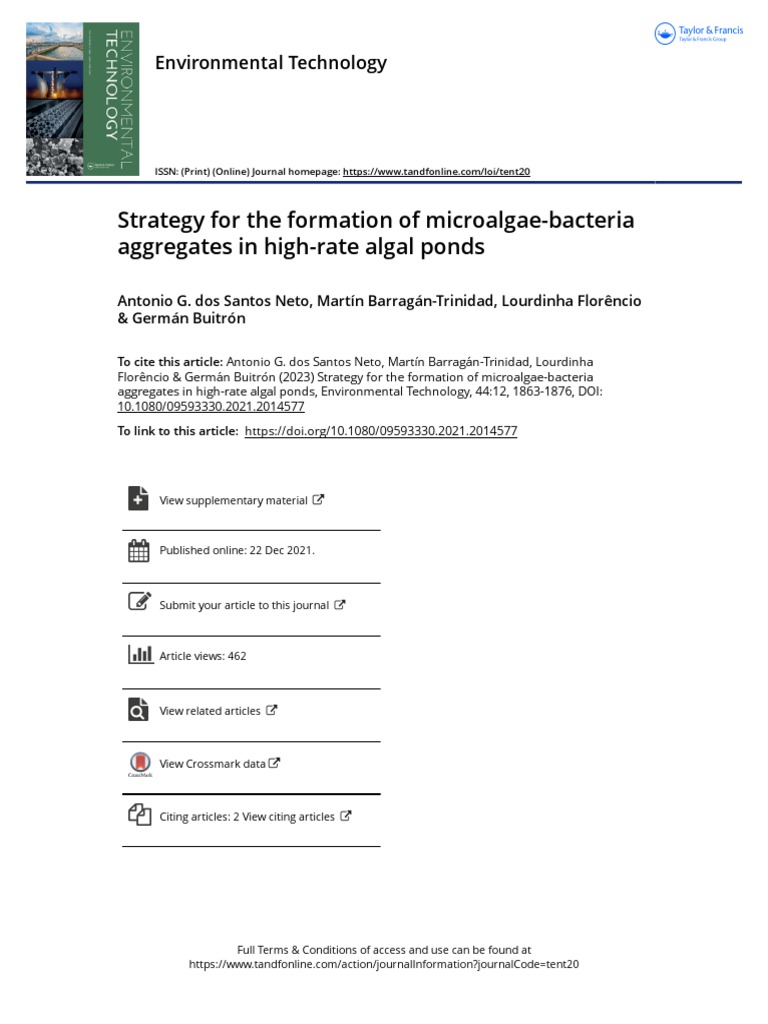 Strategy For The Formation of Microalgae Bacteria Aggregates in High ...
