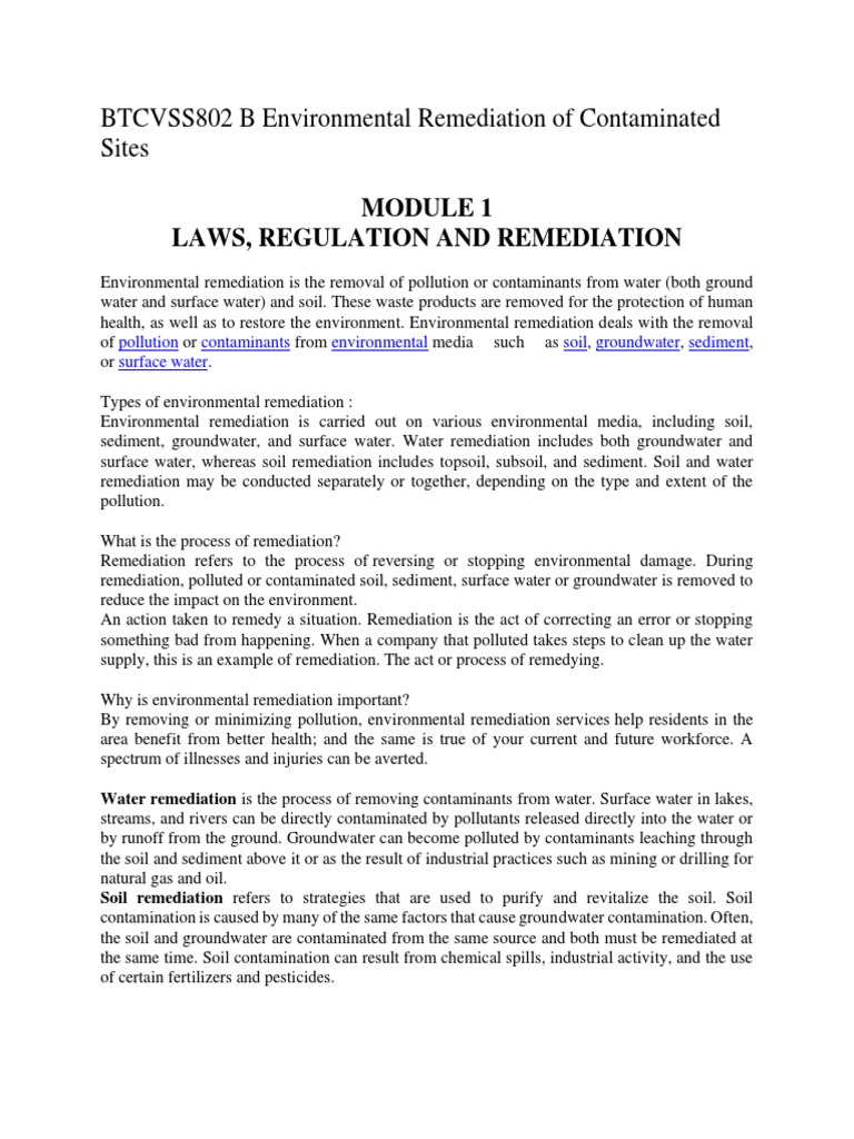 Module 1 Ercs | PDF | Environmental Remediation | Resource Conservation ...