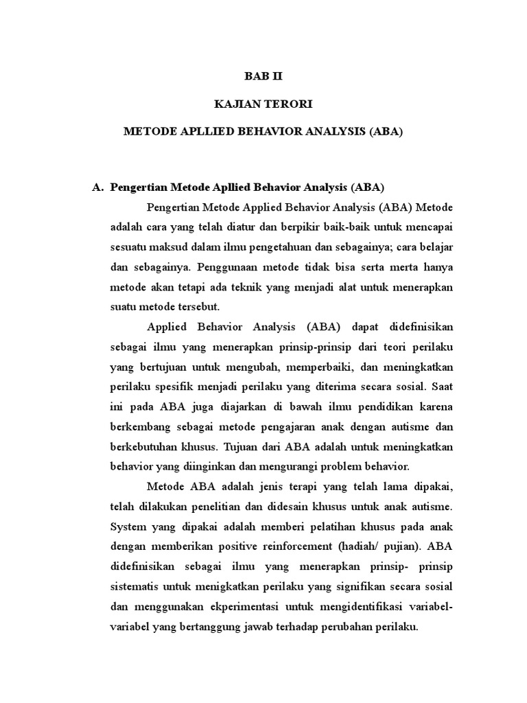 Bab II Metode Aba | PDF | Karier & Perkembangan