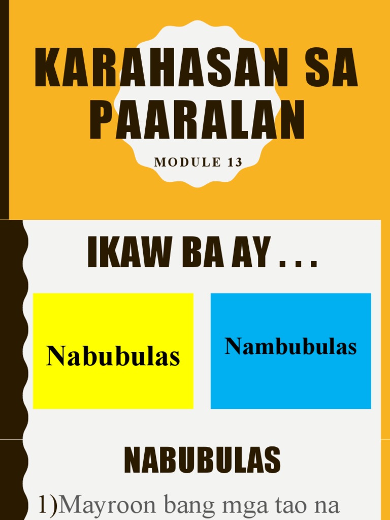 Karahasan Sa Paaralan | PDF