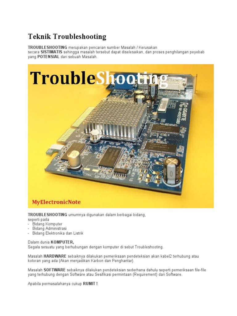 Teknik Troubleshooting | PDF