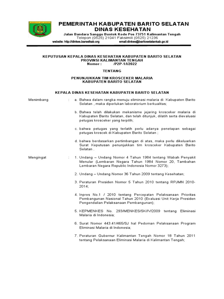 SK Checker Malaria Barsel | PDF