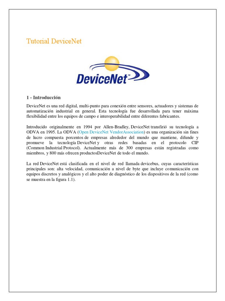 Silo - Tips - Tutorial Devicenet 1 Introduccion | PDF | Modelo osi | Red de computadoras