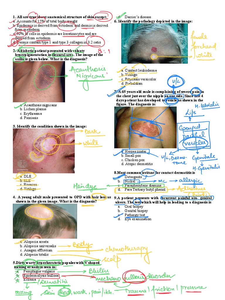 Questions Derma PDF | PDF