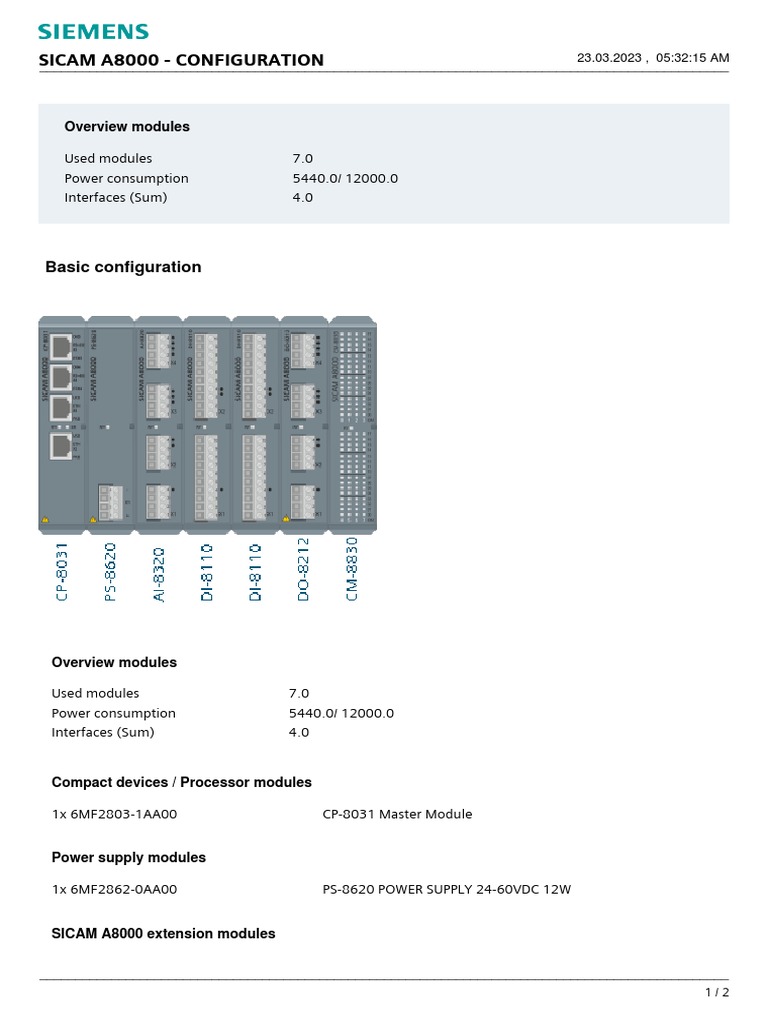 A8000 Configuration - 2023 03 23 | PDF