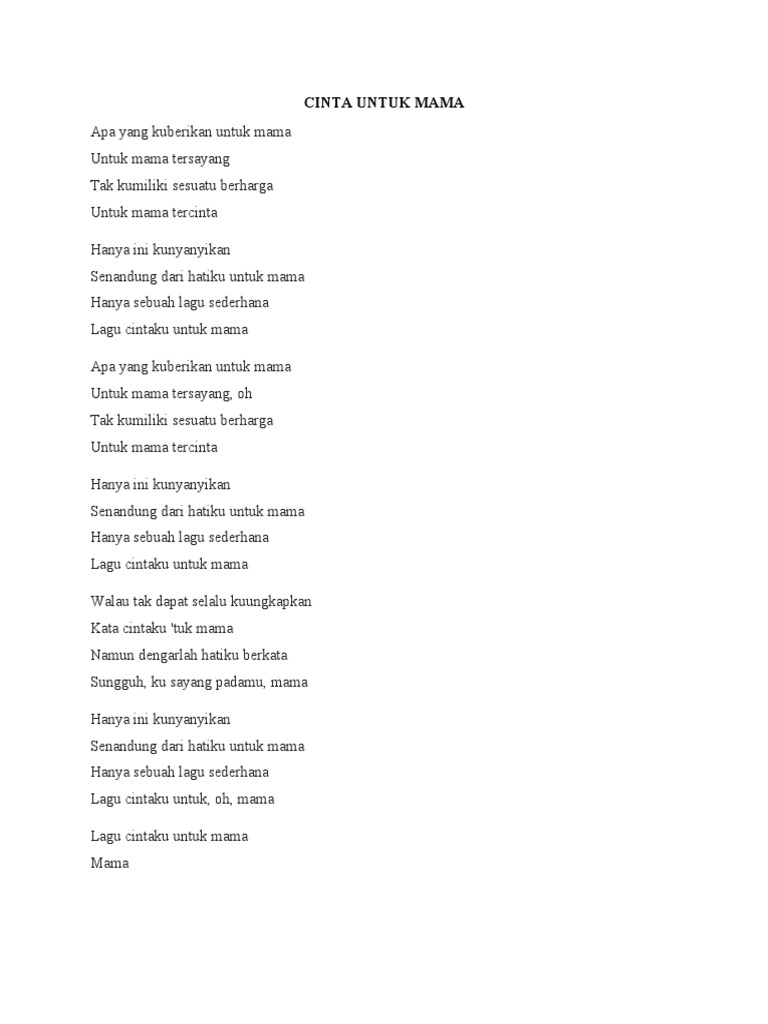 Cinta Untuk Mama | PDF