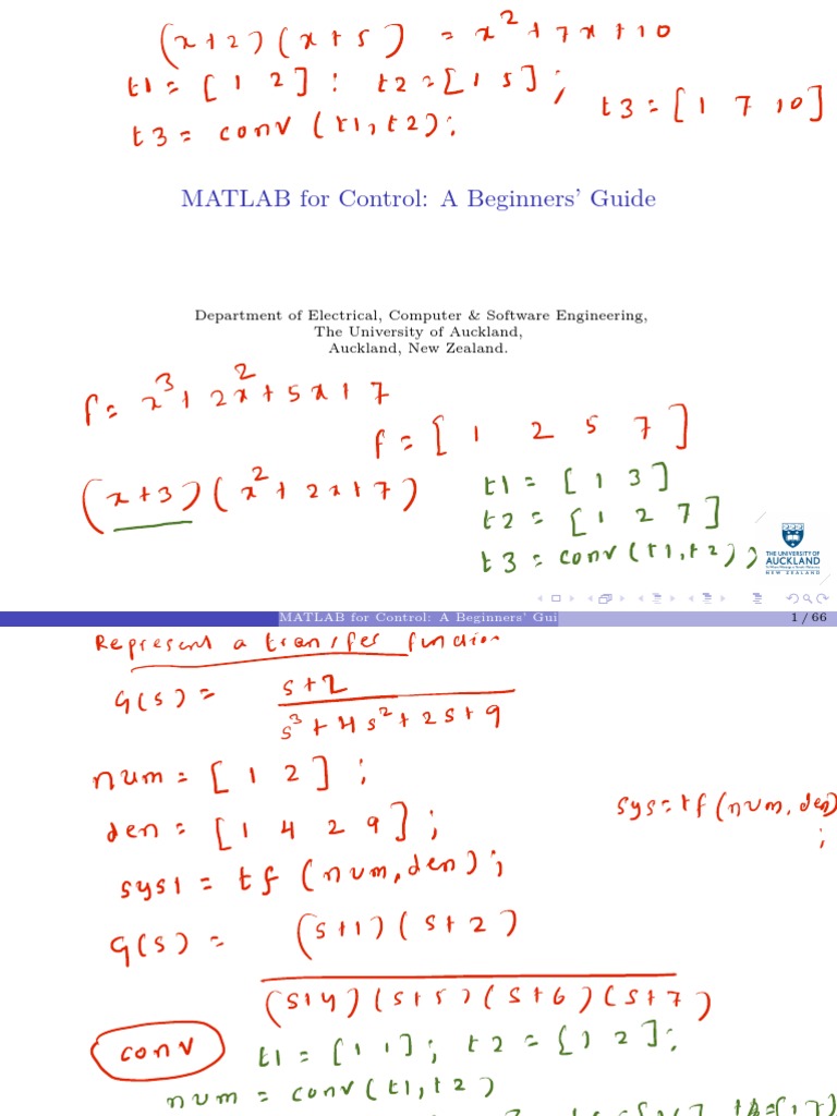 Basic MATLAB Commands for Control | PDF | Polynomial | Control Theory Basic MATLAB Commands for Control | PDF | Polynomial | Control Theory