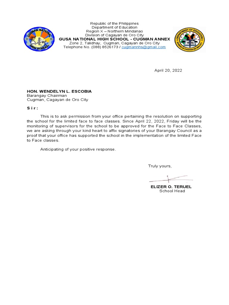 Brgy Letter | PDF