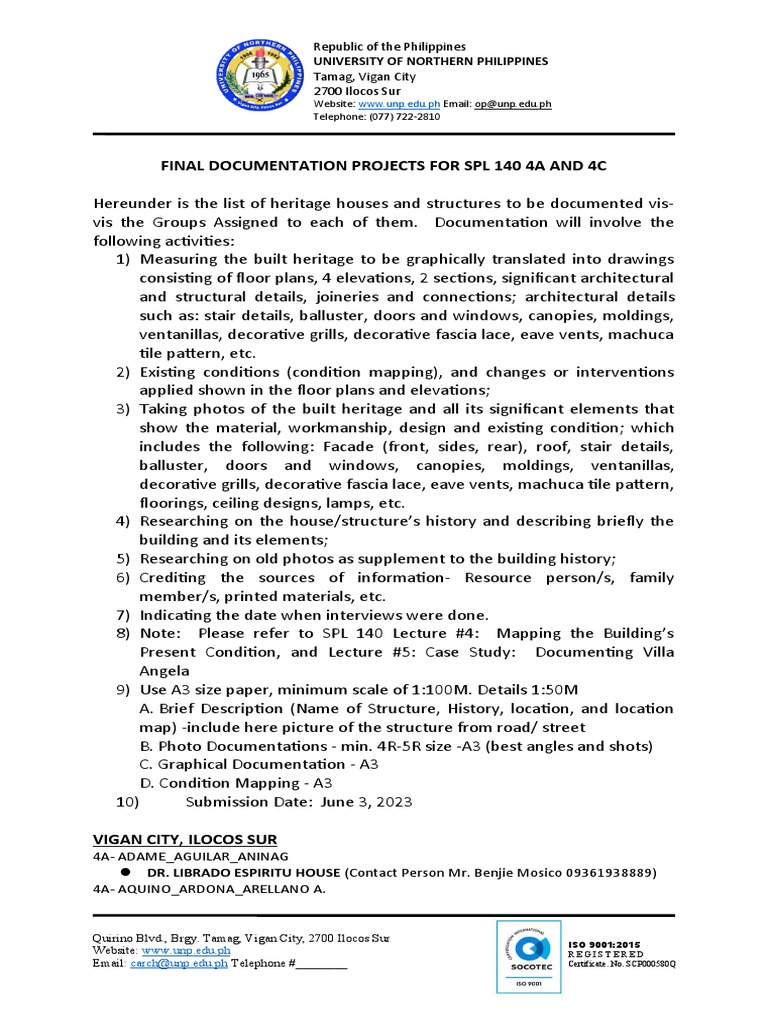 SPL 140 FINAL CLASS SECTION PROJECTS Revised | PDF