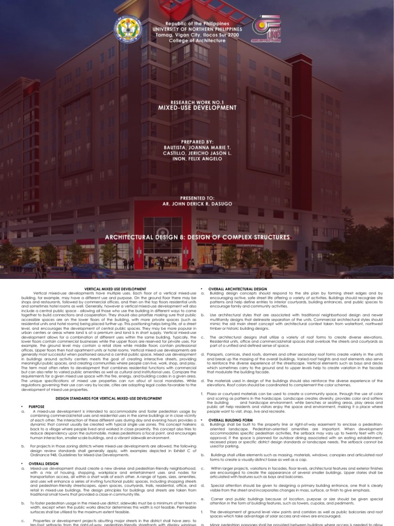 Research Work No. 1 | PDF | Mixed Use Development | Building