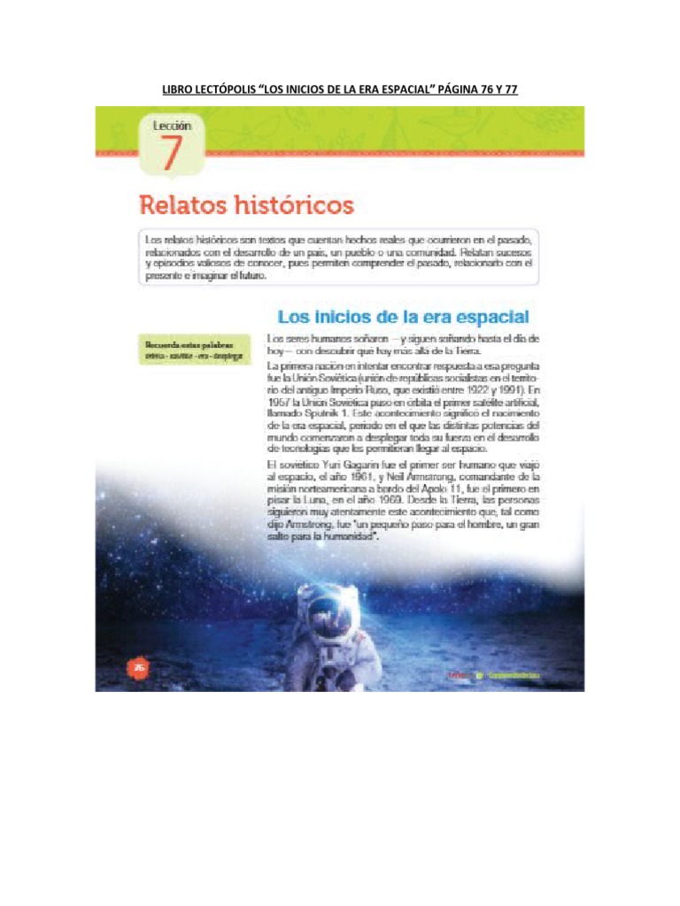 LIBRO LECTÓPOLIS PÁGINA 76 Y 77 | PDF