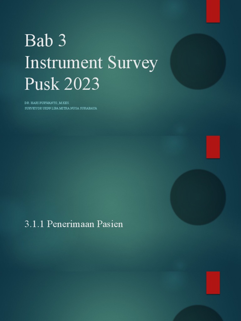 Bab 3 Instrumen Survey Pusk 2023 | PDF | Sains & Matematika