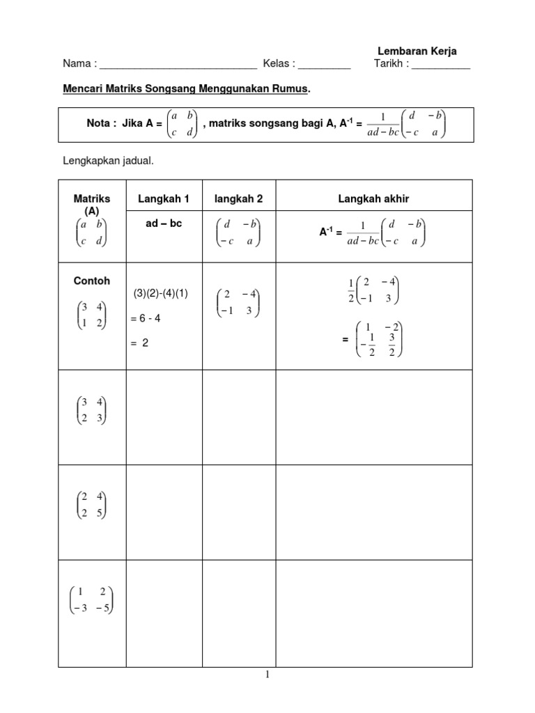 Matriks Songsang | PDF