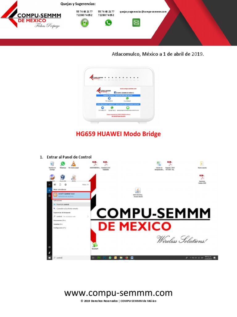 Modem Huawei HG659 Modo Bridge | PDF | Tecnología