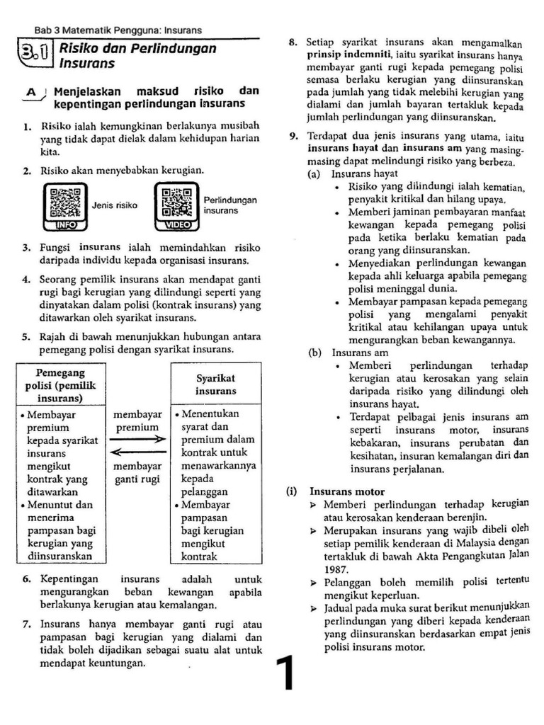 Bab 3 Matematik Pengguna Insurans | PDF