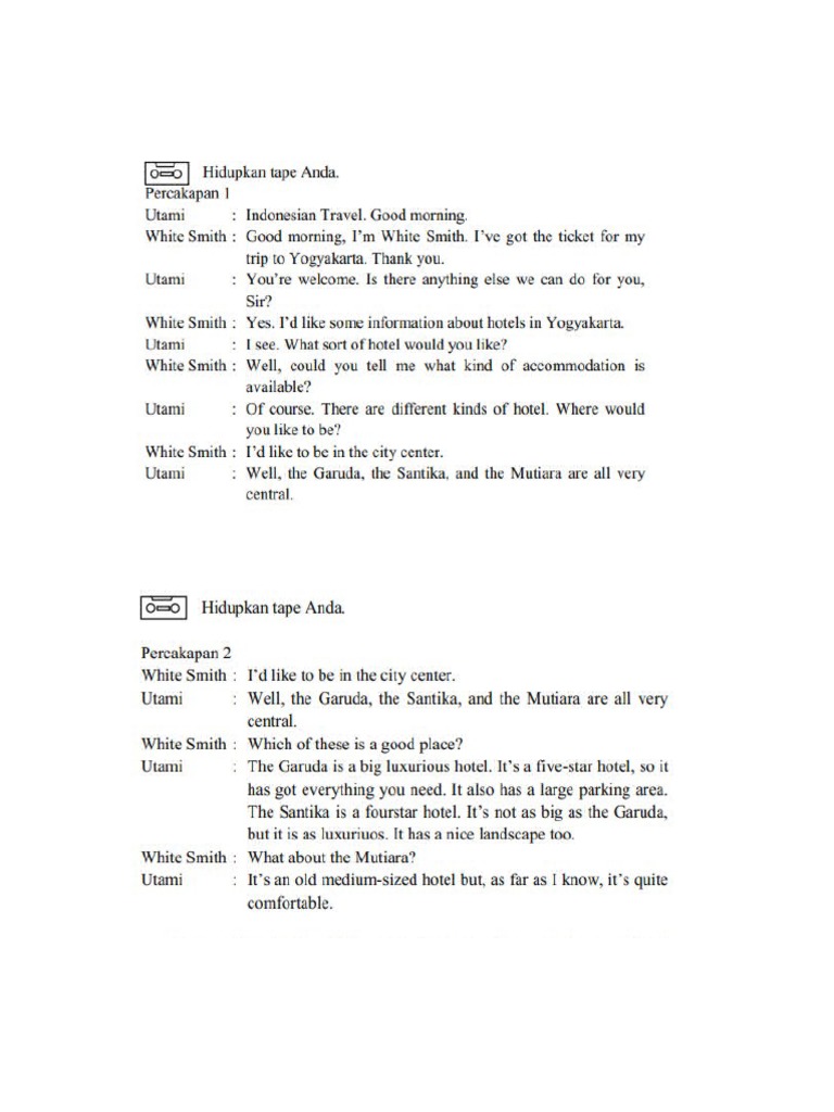 Conversation in Hotel | PDF