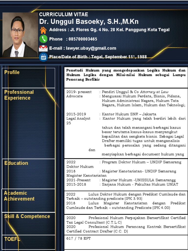 Curriculum Vitae Unggul | PDF