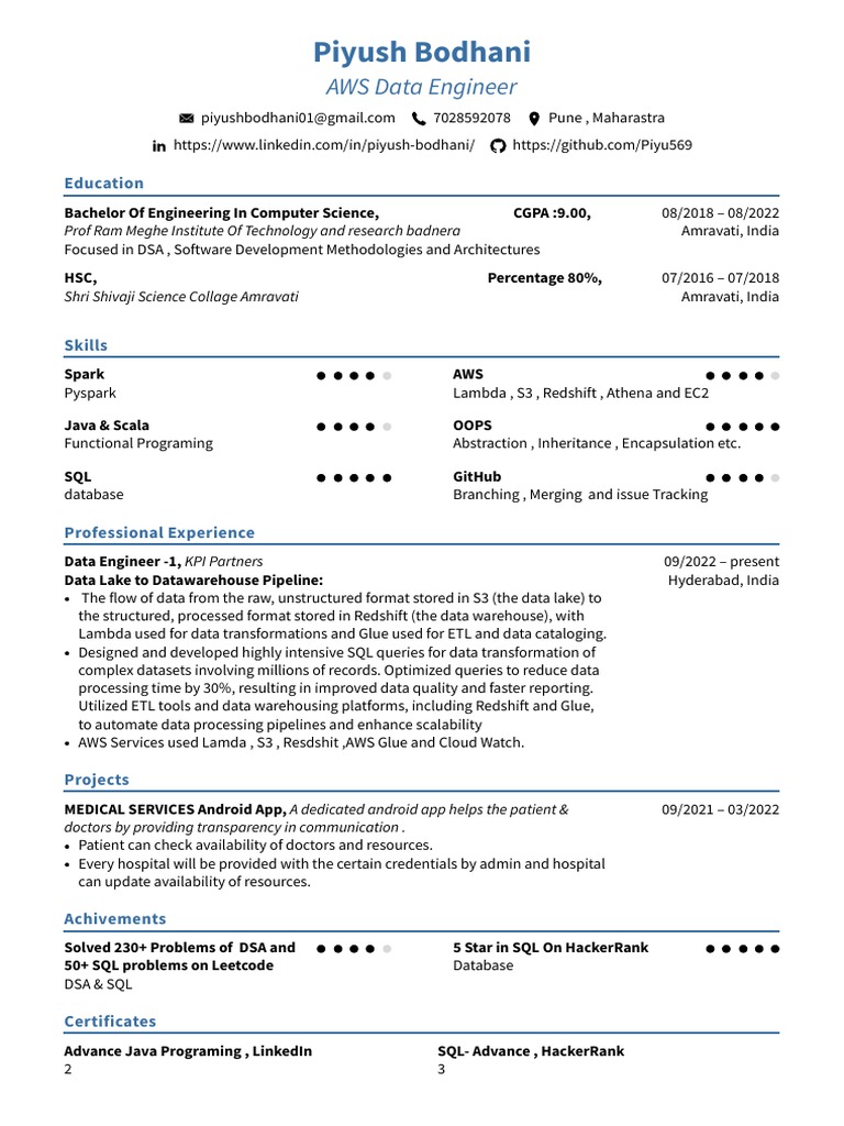 Piyush Bodhani Resume 01 | PDF | Computers
