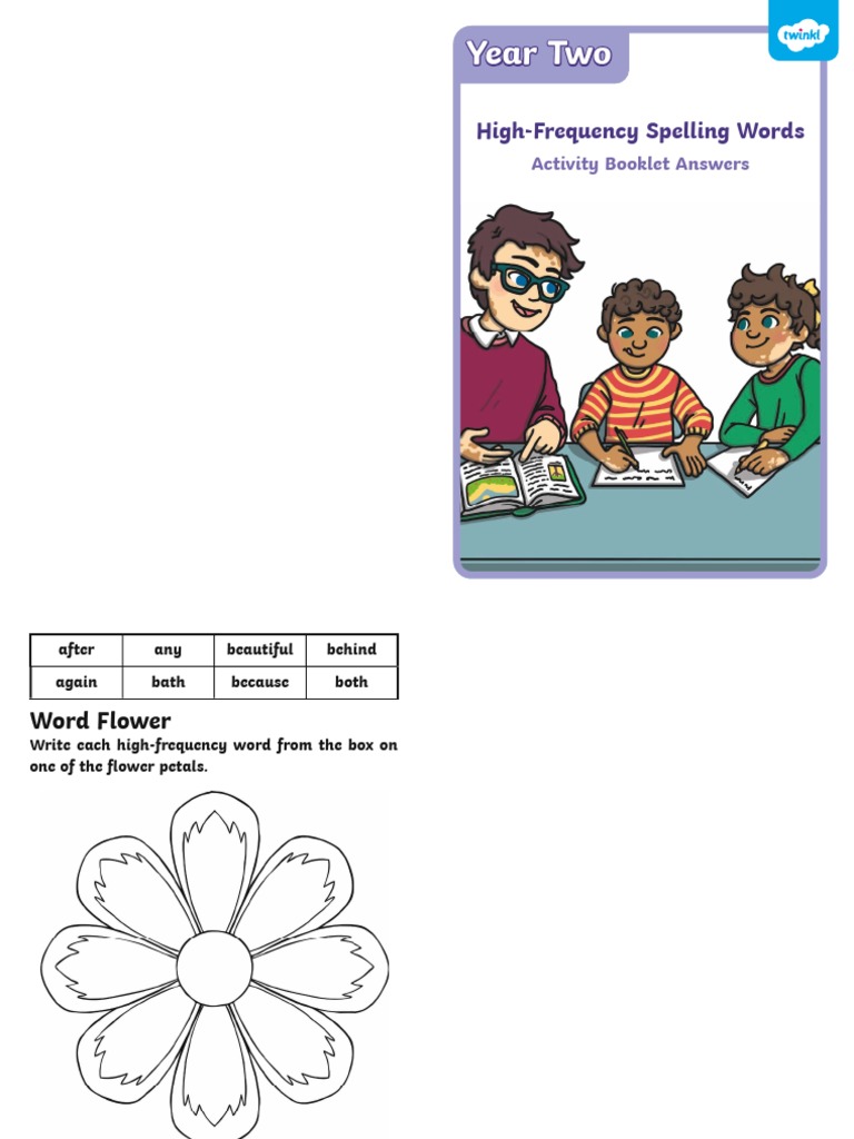 Year Two High-Frequency Spelling Words Activity Booklet Answers | PDF ...