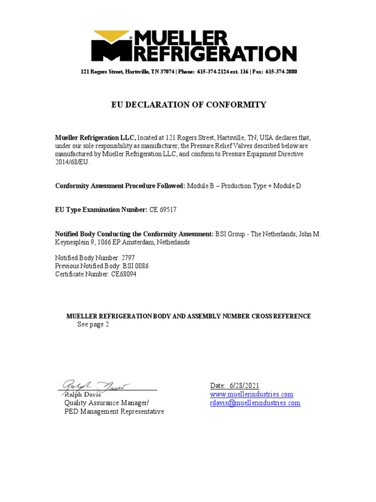PED_Declaration_of_Conformity_Relief_Valves_21 | PDF