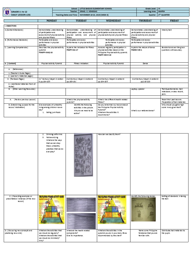 Mapeh 6 - Q3 - W4 DLL | PDF | Dances | Learning